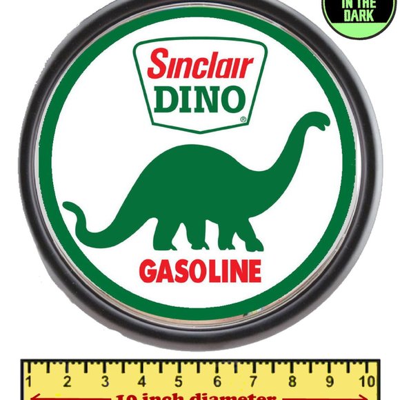 Art | Round Big Sinclair Gas Dino Gas Oil Framed Glow In The Dark ...